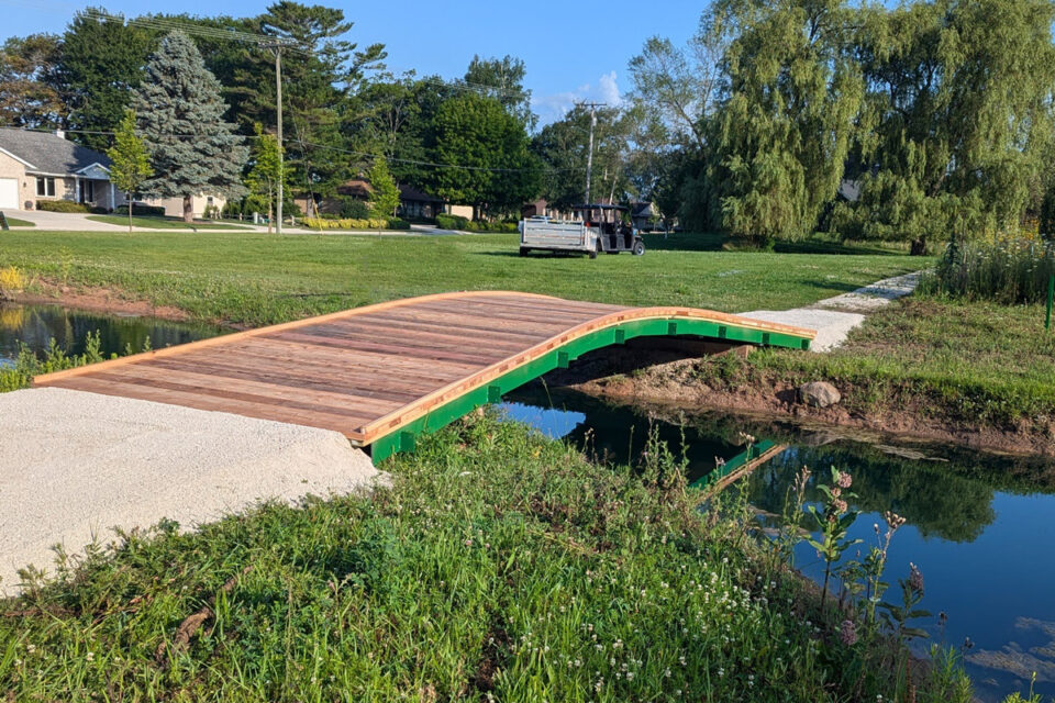 New Bridge over Riverview Ponds | Van der Brohe Arboretum